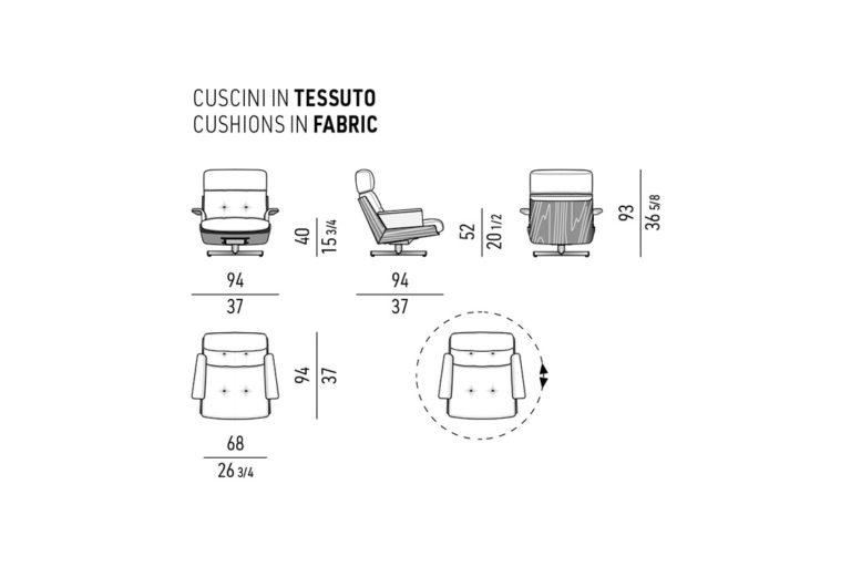 Daiki Swivel Bergère Armchair - Minotti | Studio Como